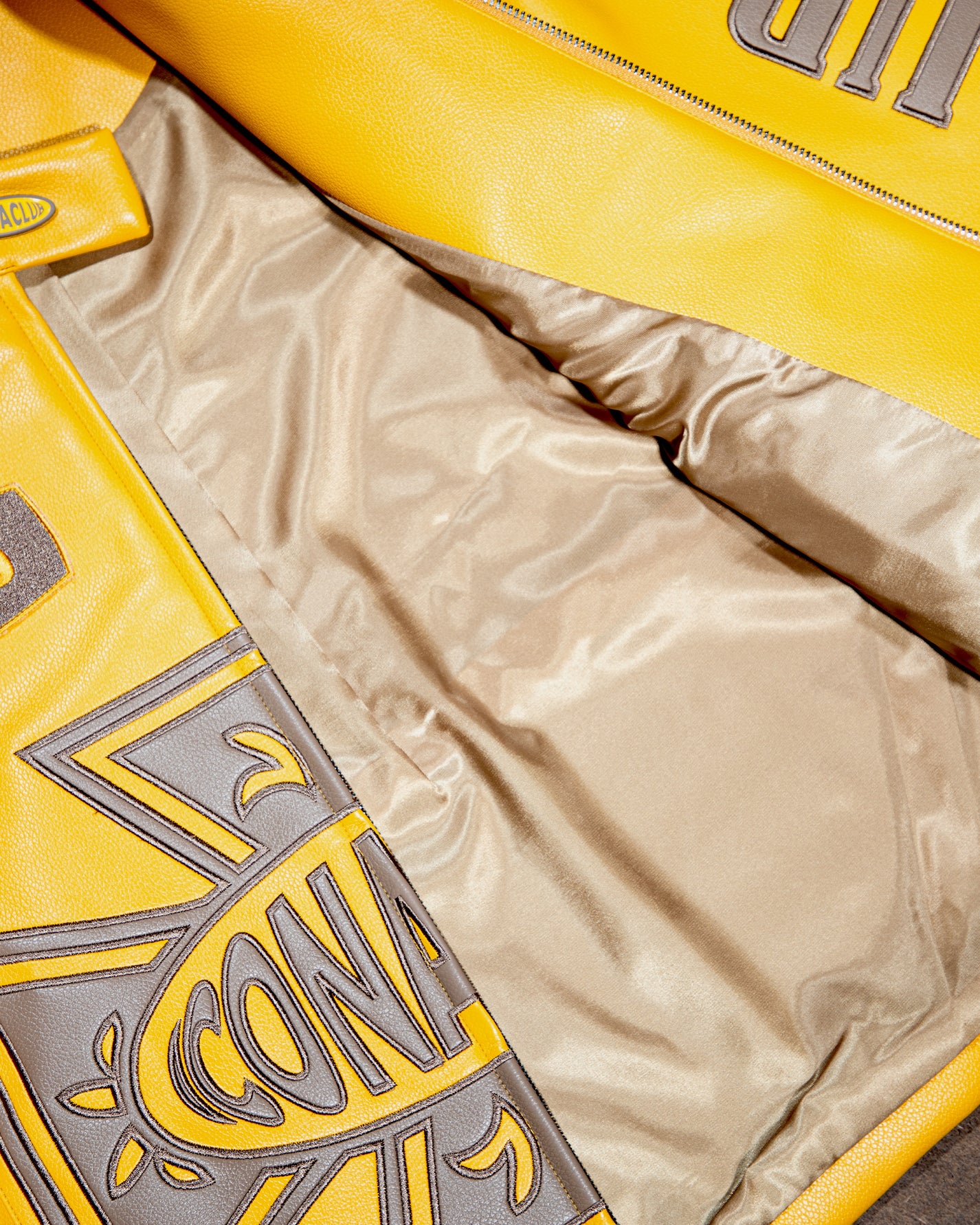 Iconaclub Leather Jacket Signal Yellow